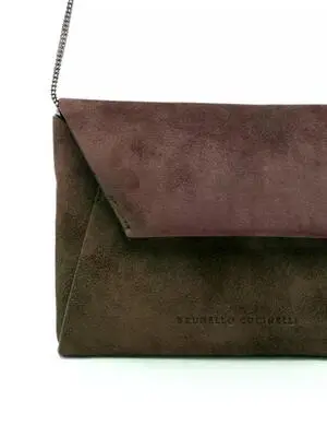 Brunello Cucinelli Suede Cross Body Bag - Brown