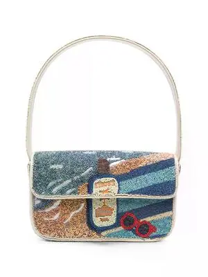 Staud Bead-embellished Tommy Shoulder Bag - Blue