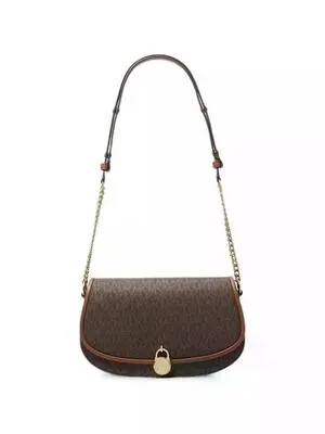 Michael Kors Medium Mila Logo-print Shoulder Bag - Brown