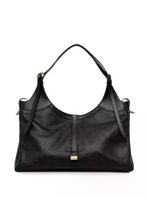 POLLINI Grained-leather Buckle-detail Tote Bag - Black