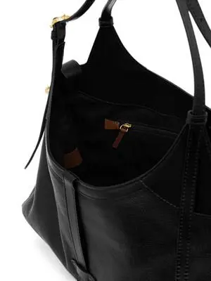 POLLINI Grained-leather Buckle-detail Tote Bag