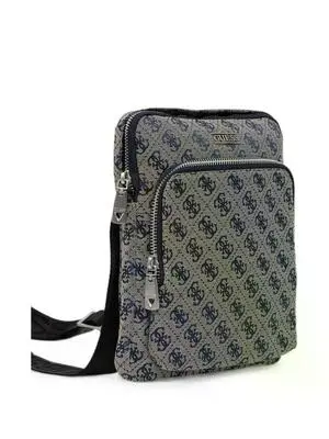 Guess Monogram-print Logo-plaque Messenger Bag