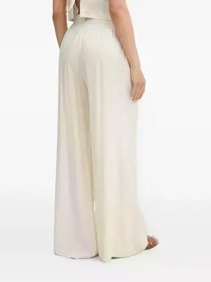 Guess Logo-patch Wide-leg Trousers - Neutrals