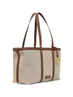 TRUSSARDI Elba Leather-trim Canvas Tote Bag