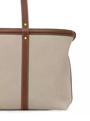 TRUSSARDI Elba Leather-trim Canvas Tote Bag