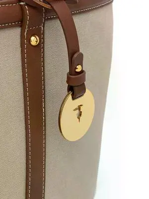 TRUSSARDI Elba Leather-trim Canvas Tote Bag