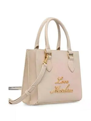 Moschino Logo Lettering Heart Charm Tote Bag