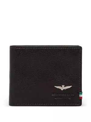 AERONAUTICA MILITARE Logo-plaque Grained Leather Wallet - Brown