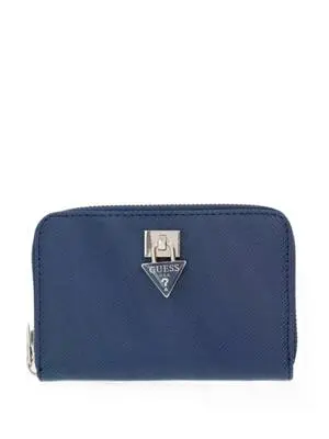 Guess Patsie Logo-plaque Zip-around Wallet - Blue