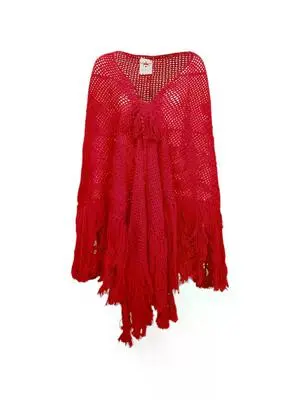 CHIARA IS Crochet-knit Fringed Shawl