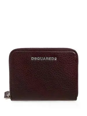 Dsquared2 Logo-plaque Pebbled-leather Wallet - Brown