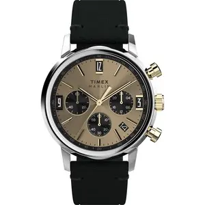Timex® Marlin Chronograph Leather Strap Watch