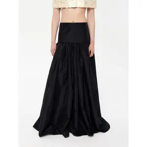 ALAS Maxi Evening Taffeta Skirt - Black