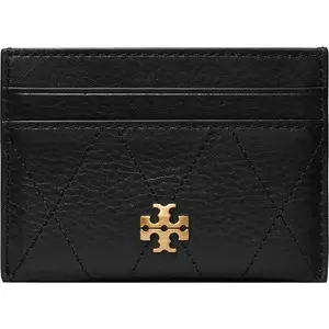 Tory Burch Charlie Quilted Leather Card Case - Black