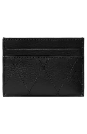 Tory Burch Charlie Quilted Leather Card Case - Black