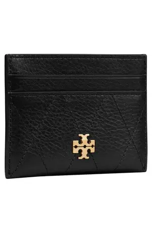 Tory Burch Charlie Quilted Leather Card Case - Black