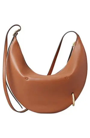 Tory Burch Pierced Leather Crossbody Bag - Aged Tan