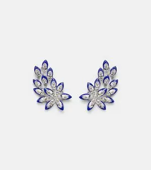 KAMYEN Petal Diamond Earrings In 18kt White Gold - Silver