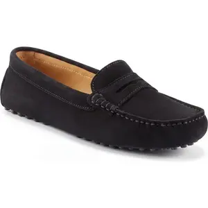 MENINA STEP Oporto Suede Moccasin Loafers - Black