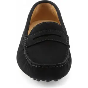 MENINA STEP Oporto Suede Moccasin Loafers - Black