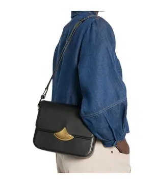 SESSUN Flap Shoulder Bag - Black