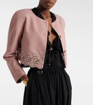 Chloé Cropped Virgin Wool Gabardine Jacket