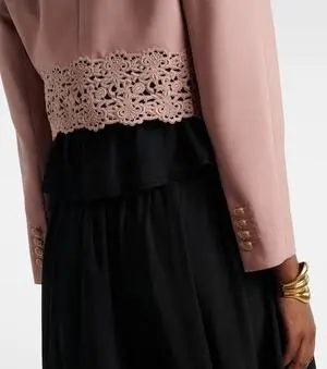 Chloé Cropped Virgin Wool Gabardine Jacket