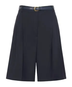 Max Mara Pleated Belted Bermuda Shorts