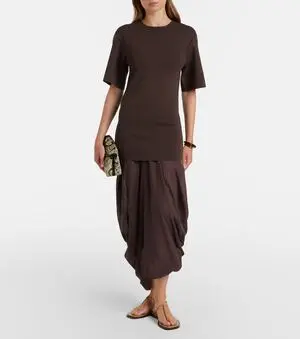 TOTEME Cocoon Jersey Midi Dress - Black
