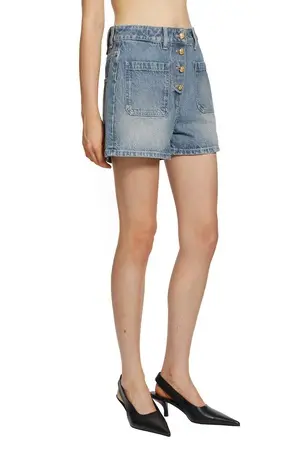 Valentino Garavani High-waisted Denim Shorts With Belt Loops