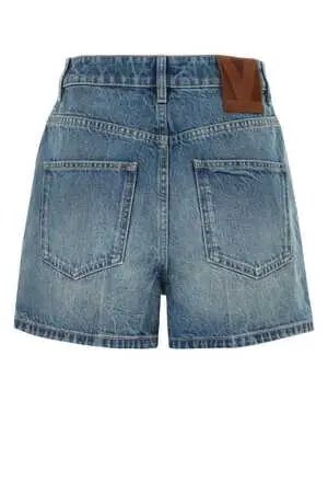Valentino Garavani Button Detailed Denim Shorts