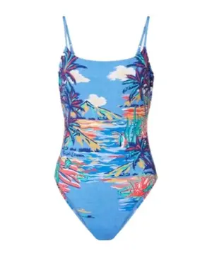 Polo Ralph Lauren Kennedy 1pc Printed Swimsuit - Blue