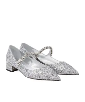 JIMMY CHOO Silver Pointed-toe Shoes