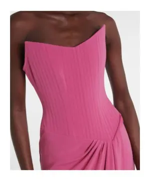 Alex Perry Draped Crêpe Corset Gown