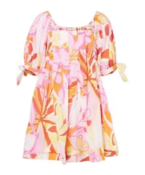 Poupette St Barth Catalina Printed Cotton Minidress - Pink
