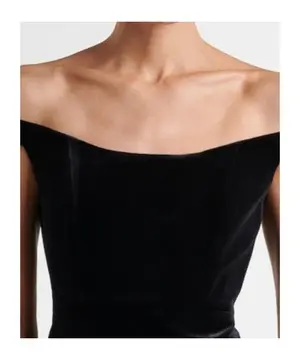 Alex Perry Off-shoulder Velvet Bustier Dress