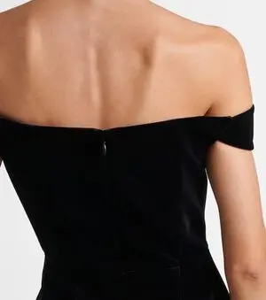 Alex Perry Off-shoulder Velvet Bustier Dress