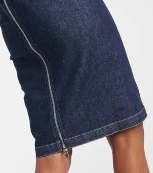 Alaïa Denim Midi Dress