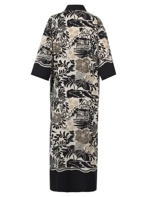 ERMANNO FIRENZE Graphic-print Button-up Midi Dress