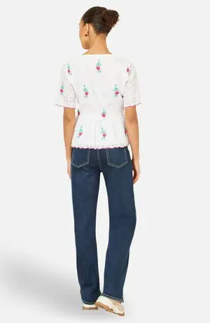 YUMI Broderie Anglaise Tie Top