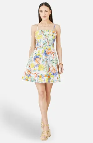 YUMI Print Cotton Mini Sun Dress