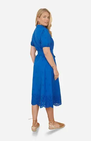 YUMI Cotton Shirt Midi Dress