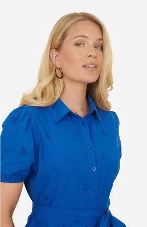 YUMI Cotton Shirt Midi Dress