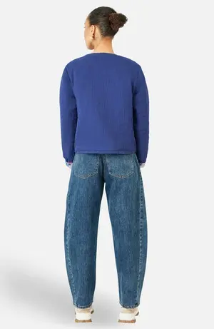 YUMI Embroidered Cotton Jacket - Blue
