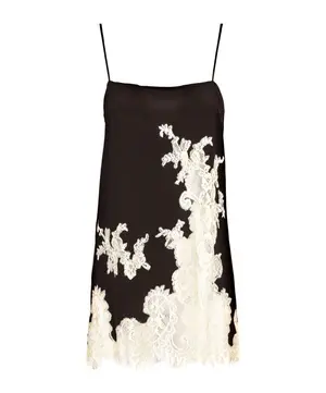 SEMICOUTURE Lace Trim Camisole Top - Black