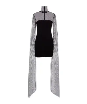 Norma Kamali Turtleneck Jersey And Mesh Minidress