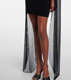 Norma Kamali Turtleneck Jersey And Mesh Minidress