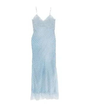 Ermanno Scervino Lace Spaghetti Strap Dress - Blue