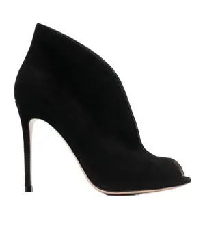 GIANVITO ROSSI Peep-toe 110mm Suede Sandals - Black