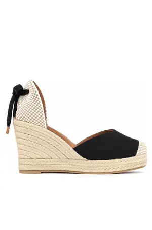 MENINA STEP Jimena High Laces Espadrille Sandal - Black